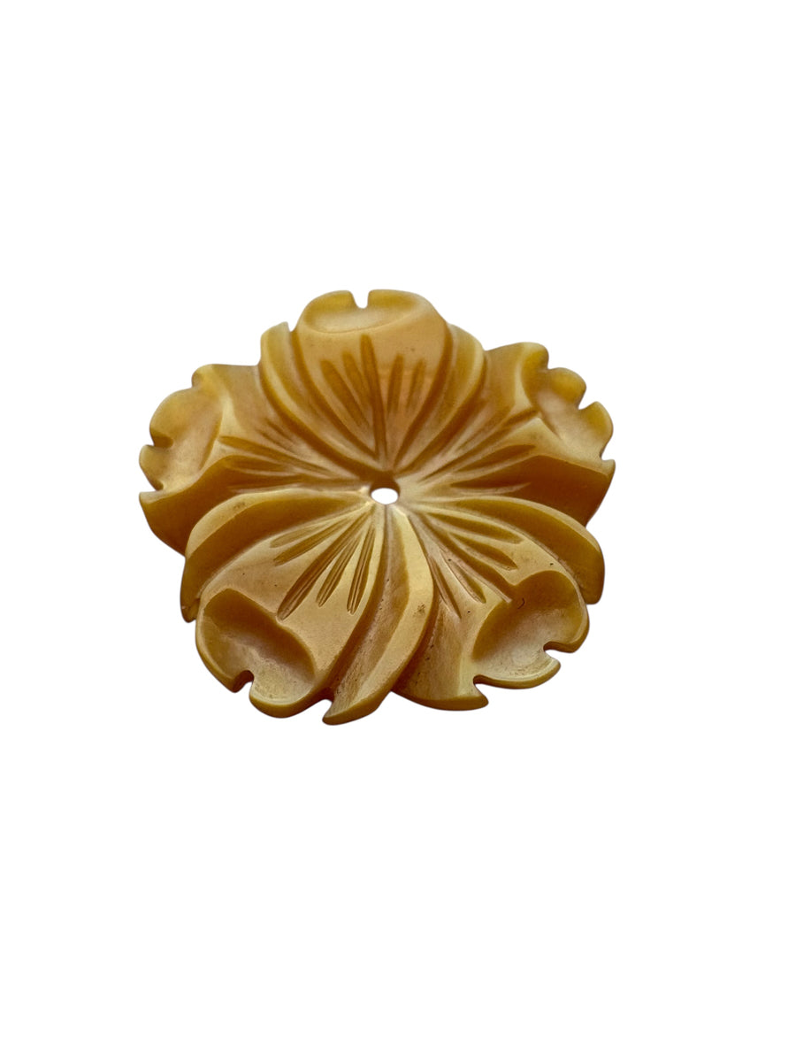 Yellow flower mother of pearl, SKU#M4612 – Aloha Pearls & Schwartz