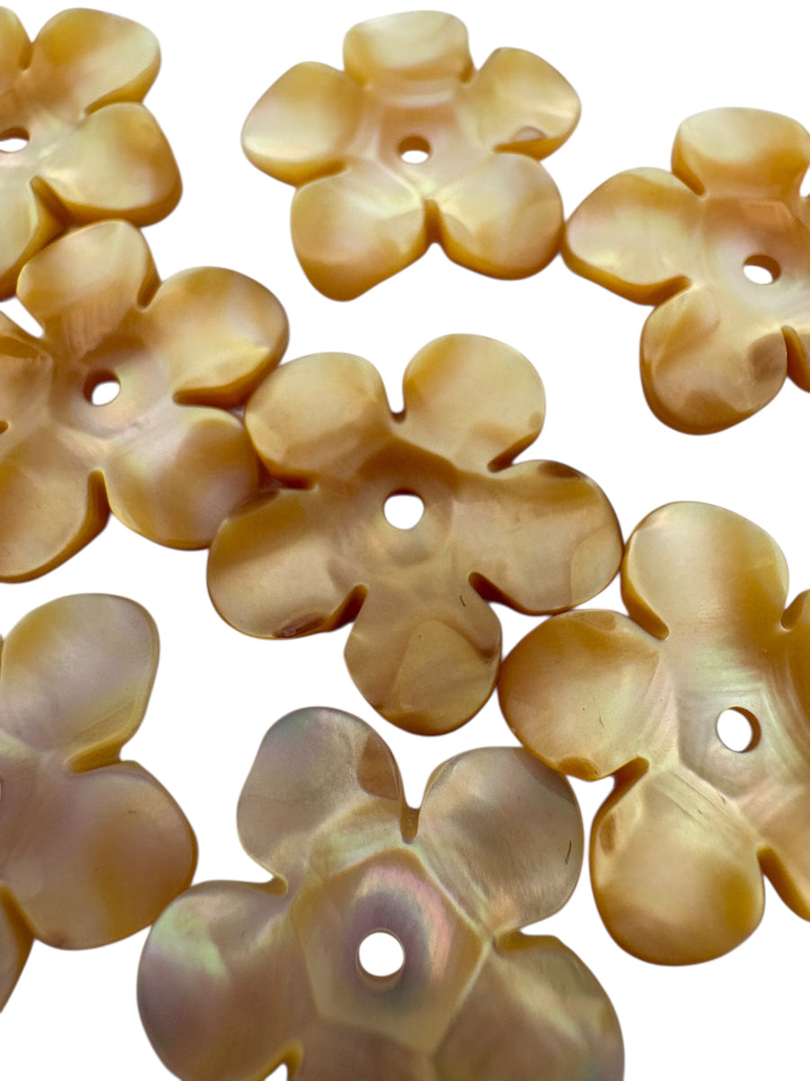 Yellow flower mother of pearl, SKU#M4619 – Aloha Pearls & Schwartz