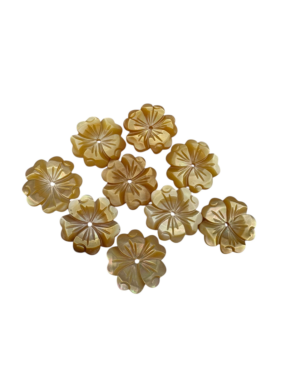 Yellow flower Mother of Pearl, SKU#M4617 – Aloha Pearls & Schwartz