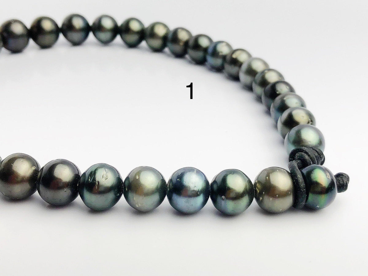 BIG 16mm Round Tahitian Pearl Necklace on Leather Cord, 12 - 16mm (286 ...