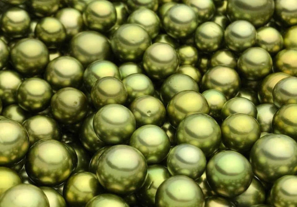 Round Pistachio Tahitian Pearls,10-15mm AAA – Aloha Pearls & Schwartz