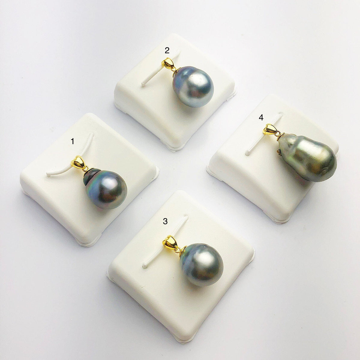 13-14mm Tahitian Pearl Pendants on 18K Gold Plated Sterling Silver (44 ...