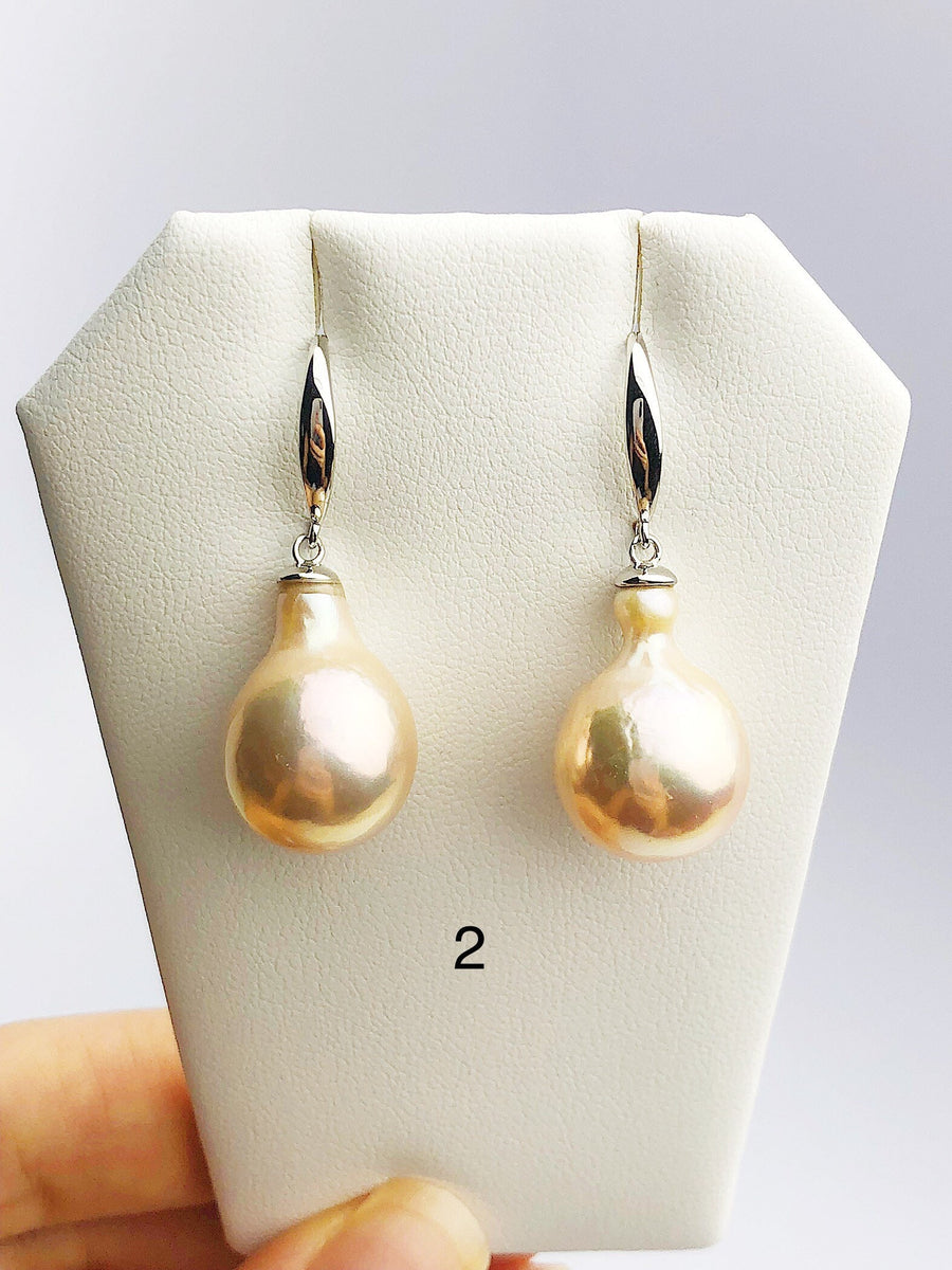 All Natural Edison Freshwater Baroque Pearl Drop Earrings on 925 Sterl ...