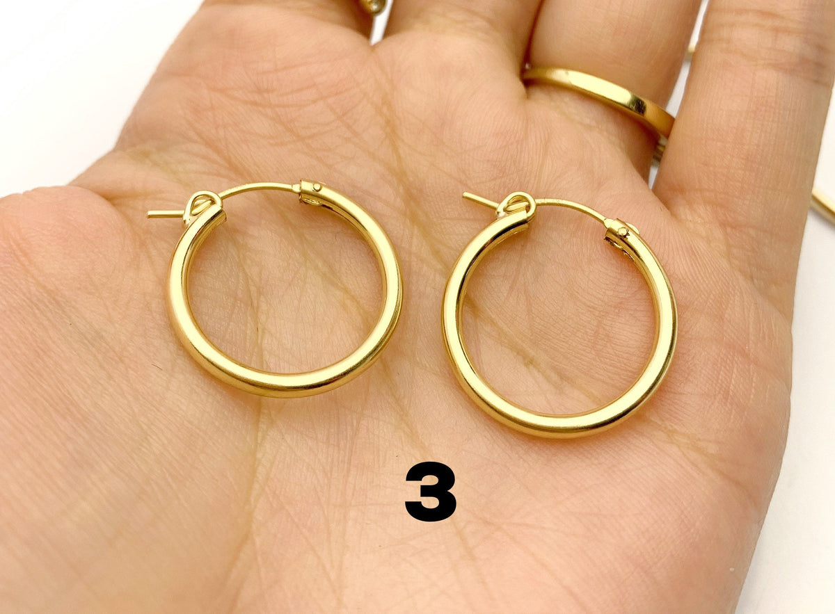 14k Gold Filled Euro Wire Hoop Earrings - 5 Sizes Available – Aloha ...