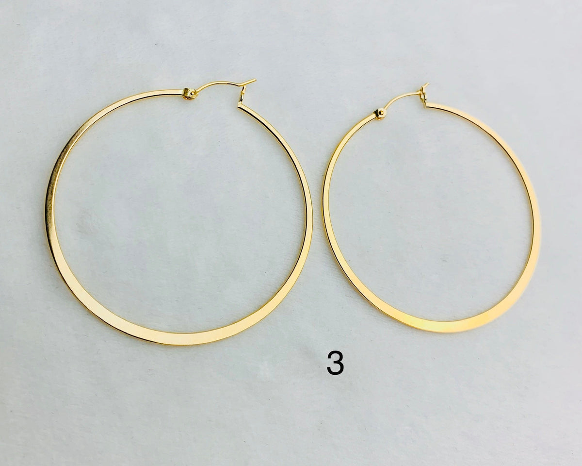 14k gold filled hoop earrings smooth texture – Aloha Pearls & Schwartz