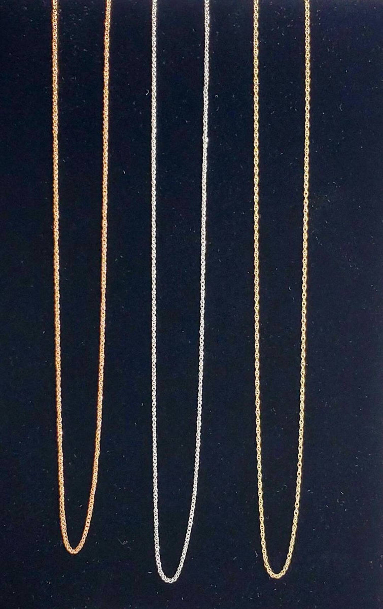14k Gold Baby Rope Chains 16", 18”,20”,22” 14k Yellow Gold, White Gold ...