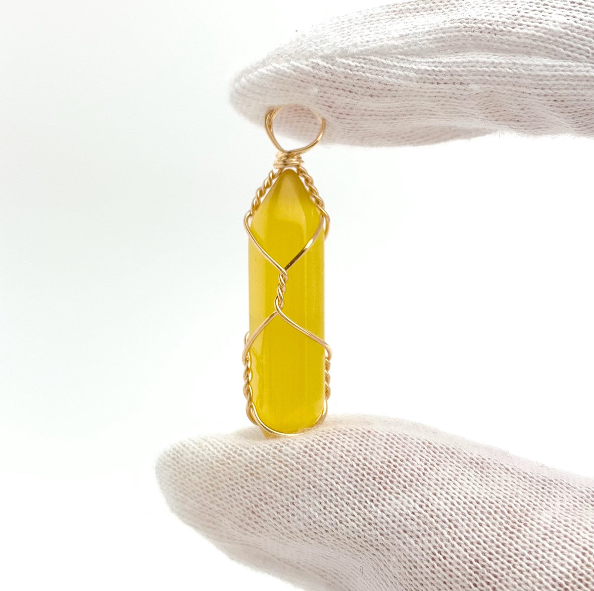 Wire Wrapped Cat Eye Pendant – Aloha Pearls & Schwartz
