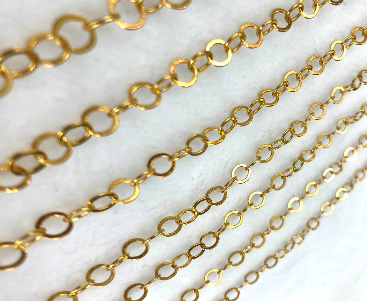 14KGF Hammered Cable Chain – Aloha Pearls & Schwartz